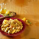 Ricetta Maccheroni rigati con ceci e gamberoni - Donna Moderna