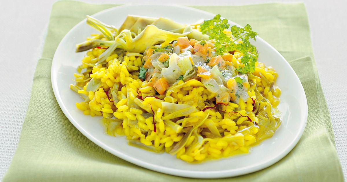 Ricetta Risotto giallo con carciofi in gremolada - Donna Moderna