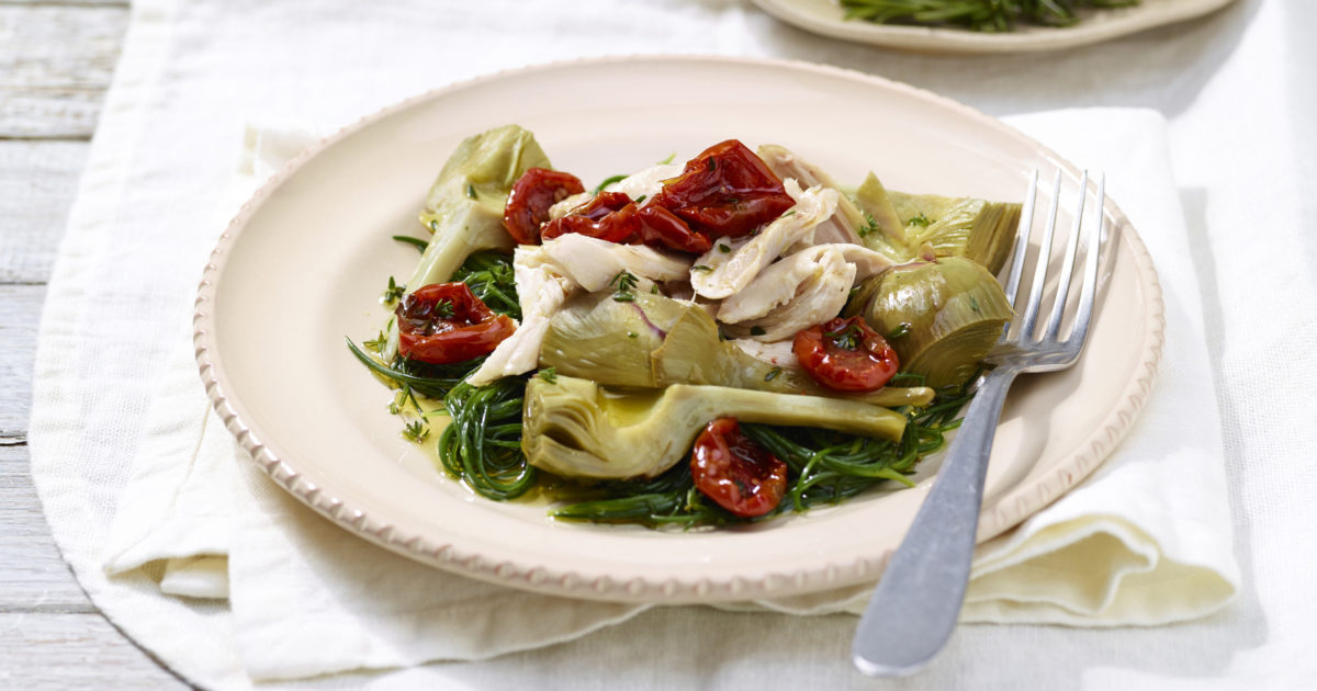 Ricetta Insalata di pollo con agretti e carciofi - Donna Moderna