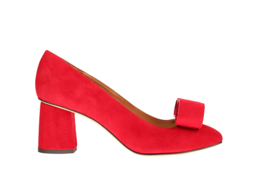 Scarpe rosse da donna: in vernice, basse, con tacco medio, largo basso ...