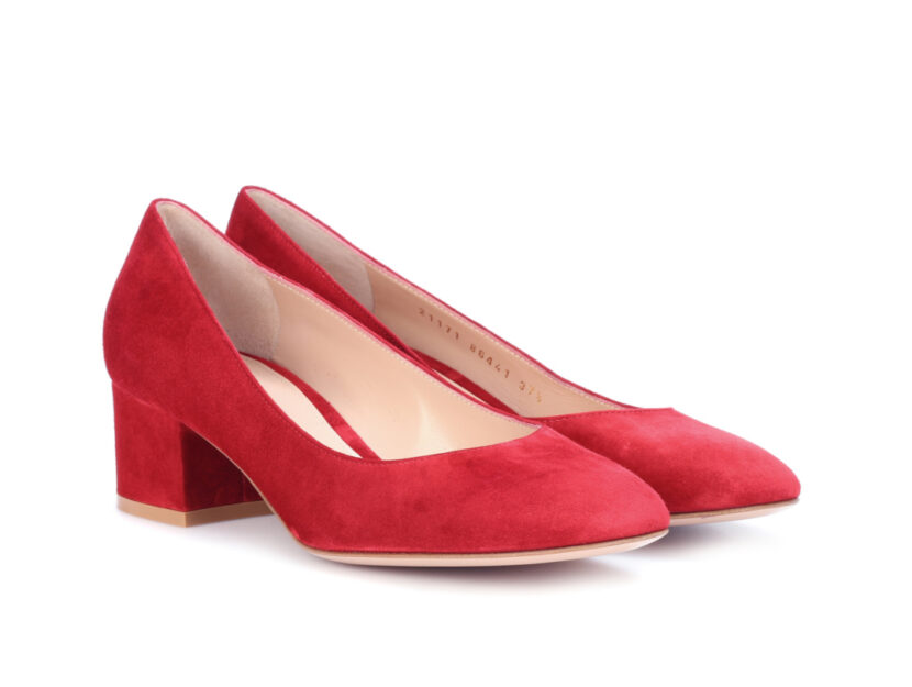 Scarpe rosse da donna: in vernice, basse, con tacco medio, largo basso ...